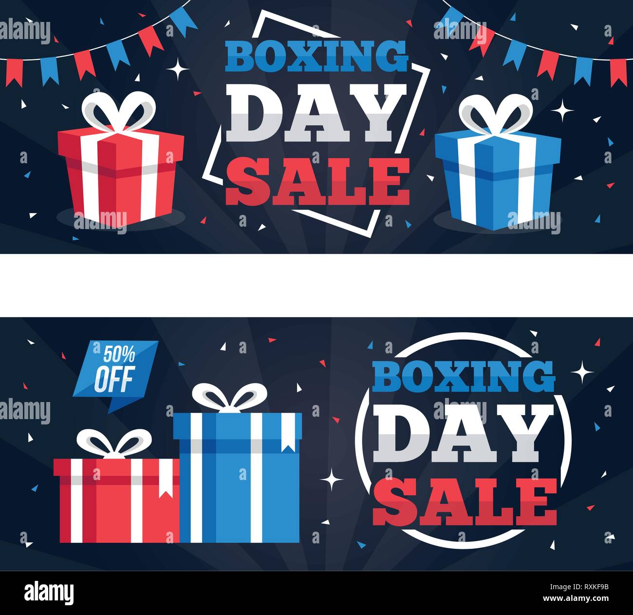 Happy Boxing day sale design with gift boxes , shopping holiday big ...