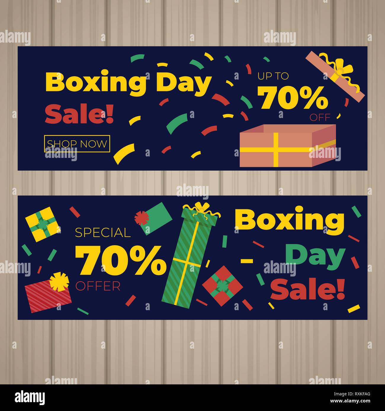 Happy Boxing day sale design with gift boxes , shopping holiday big ...