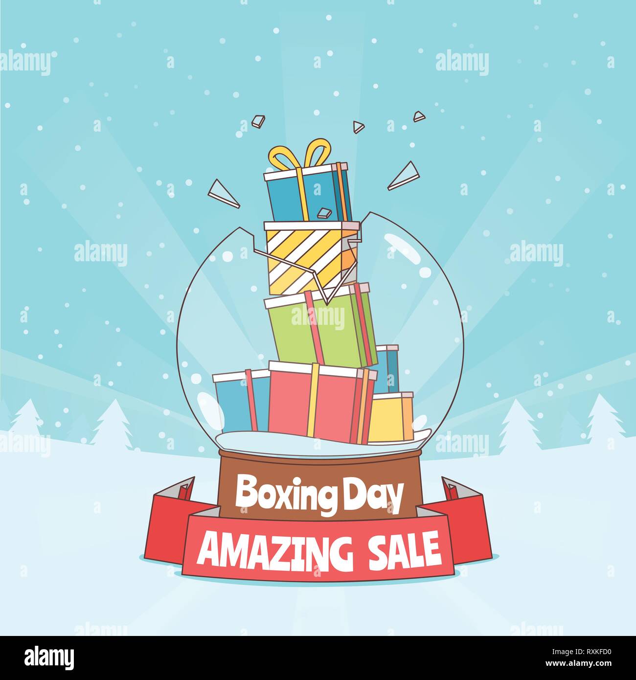 Happy Boxing day sale design with gift boxes , shopping holiday big ...