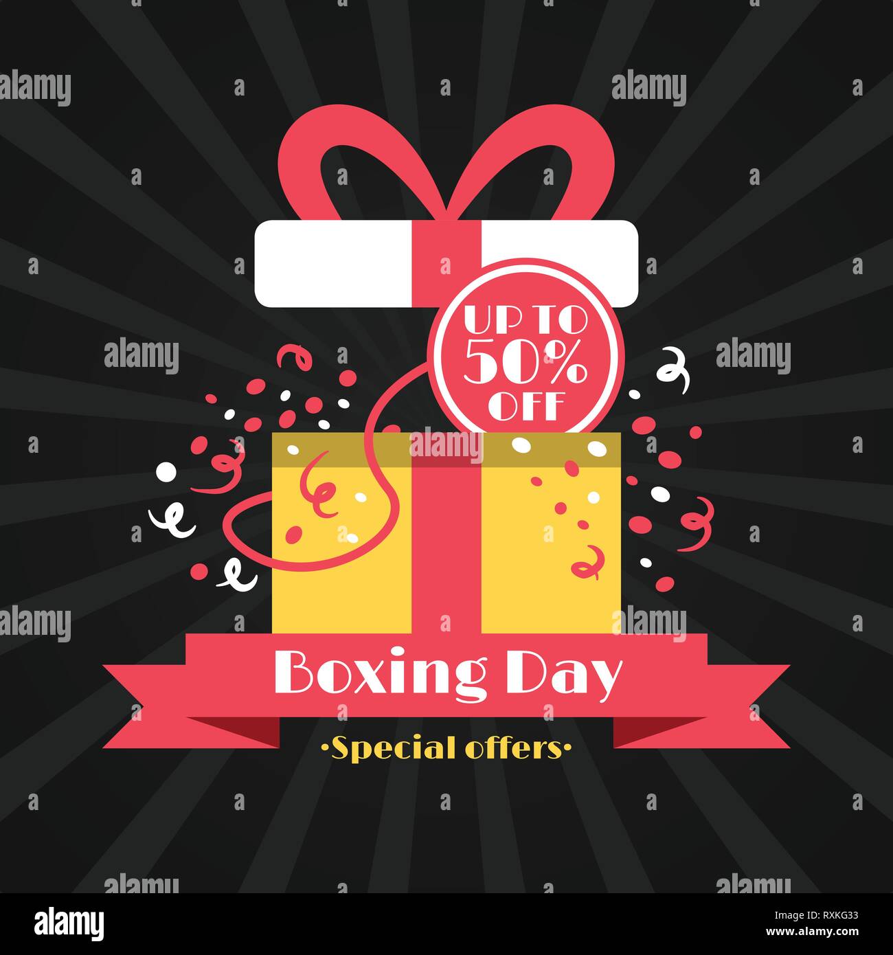 Happy Boxing day sale design with gift boxes , shopping holiday big ...