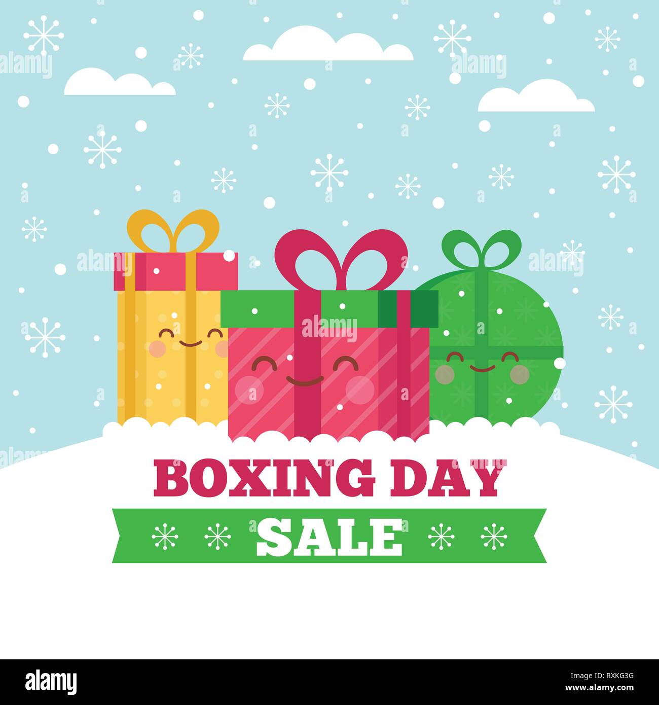 Happy Boxing day sale design with gift boxes , shopping holiday big ...