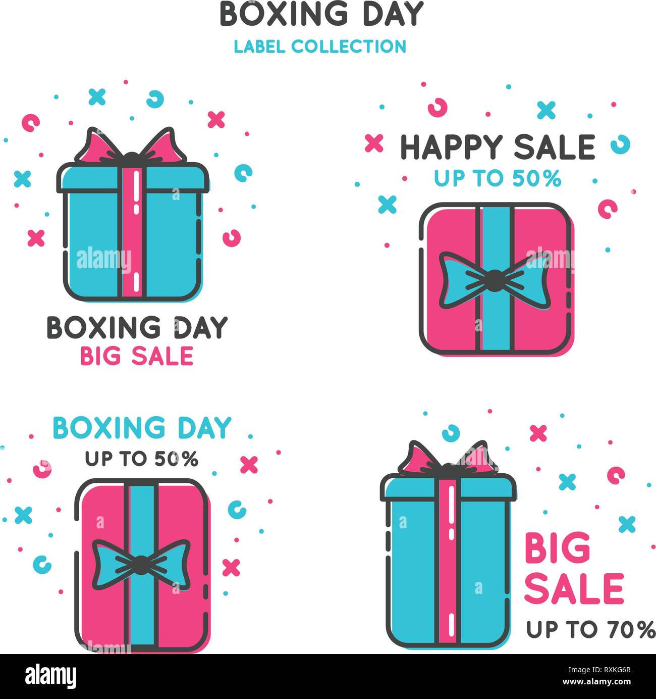 Happy Boxing day sale design with gift boxes , shopping holiday big ...
