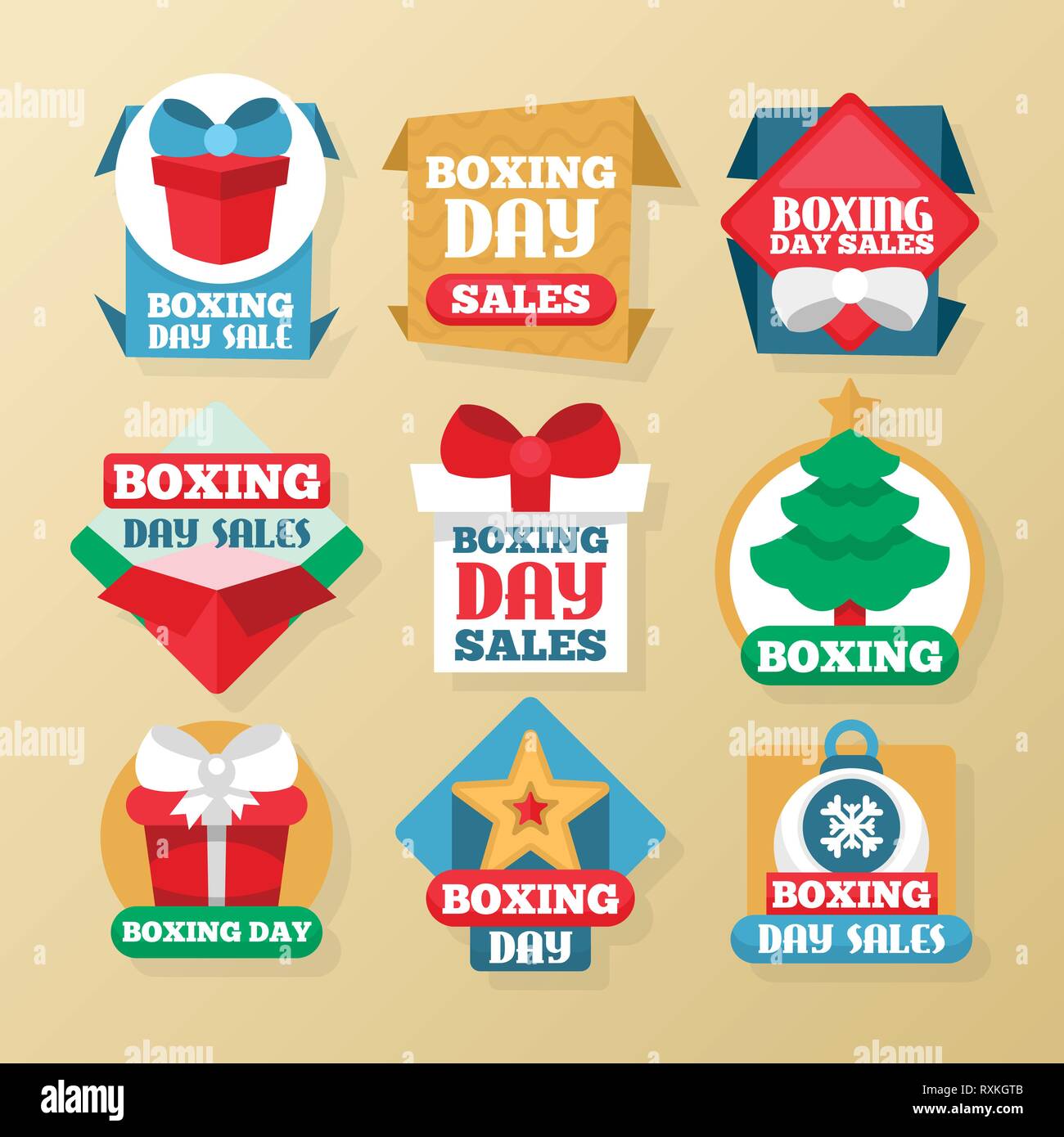 Happy Boxing day sale design with gift boxes , shopping holiday big ...