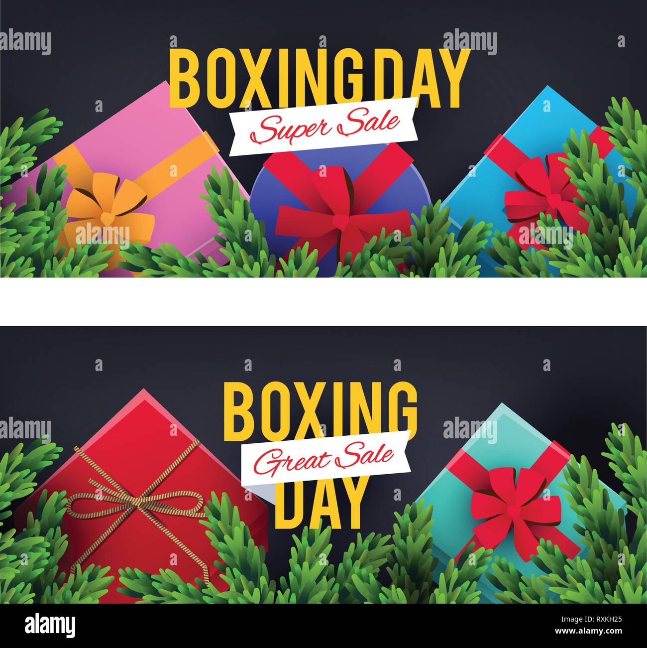 Happy Boxing day sale design with gift boxes , shopping holiday big ...