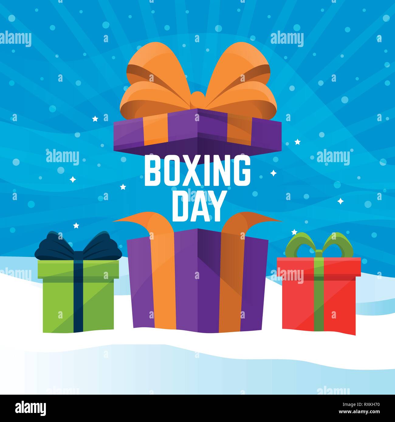 Happy Boxing day sale design with gift boxes , shopping holiday big ...
