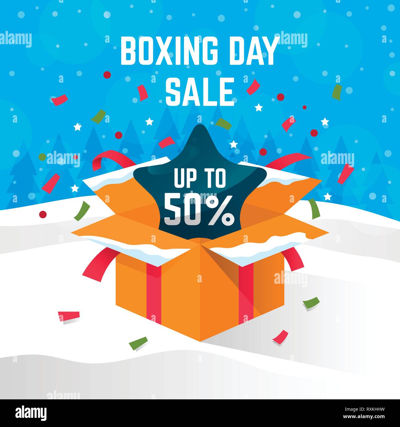 Happy Boxing day sale design with gift boxes , shopping holiday big ...