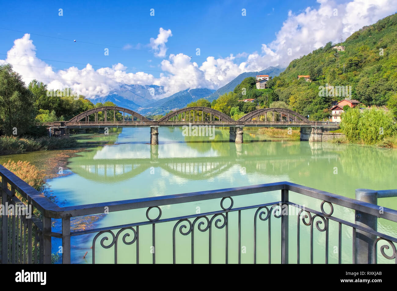 Lake Como canal to Lago di Mezzola, Lombardy in Italy Stock Photo - Alamy