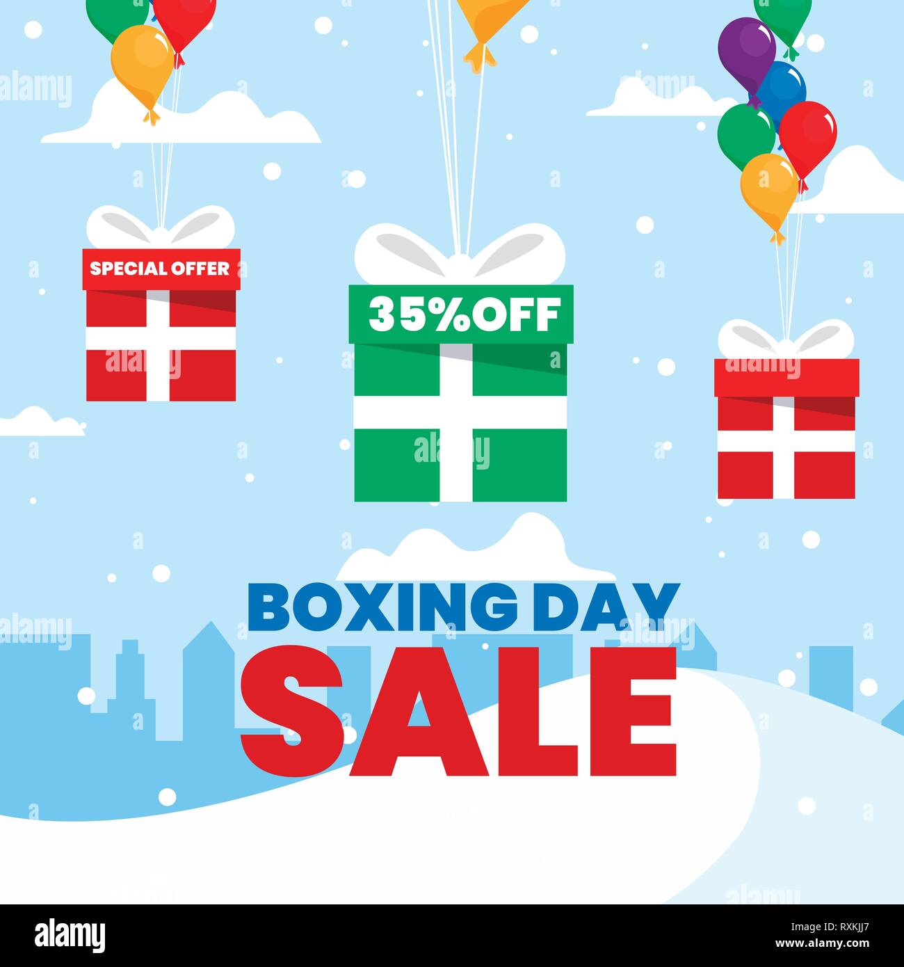 Happy Boxing day sale design with gift boxes , shopping holiday big ...