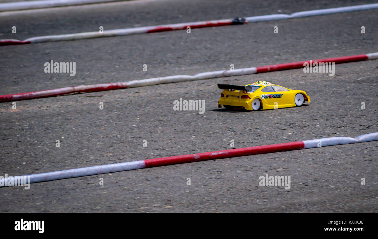 remote control car race competition on tarmac circuit Stock Photo - Alamy