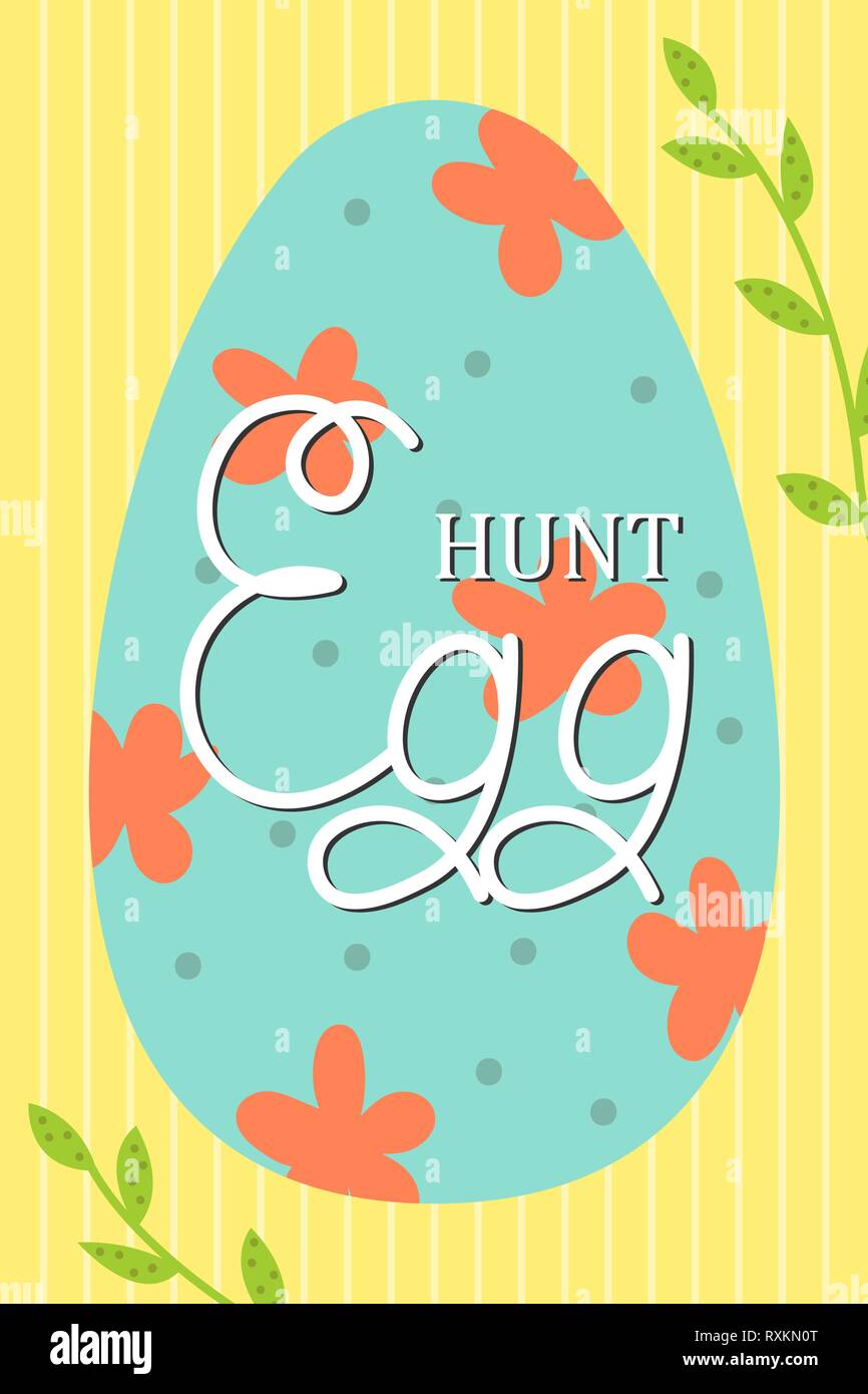 Cute vector Easter card. Easter eggs, spring holiday. Greeting card ...