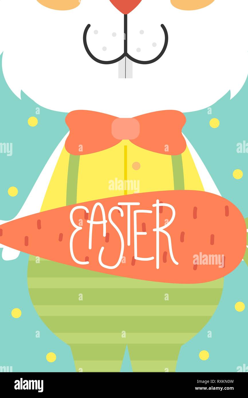 Cute vector Easter card. Easter eggs, spring holiday. Greeting card ...