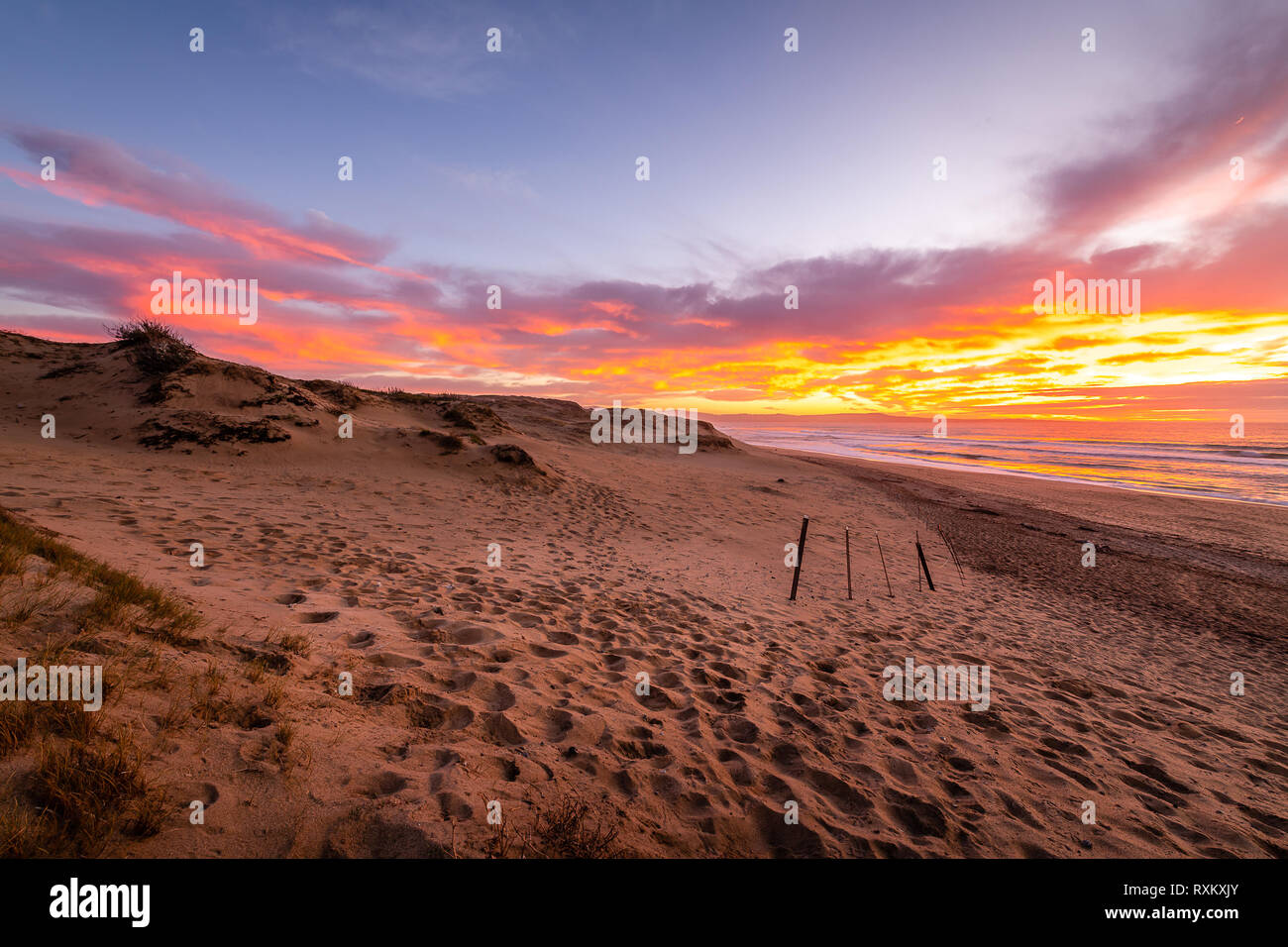 Sunset over Monterey, California Stock Photo - Alamy