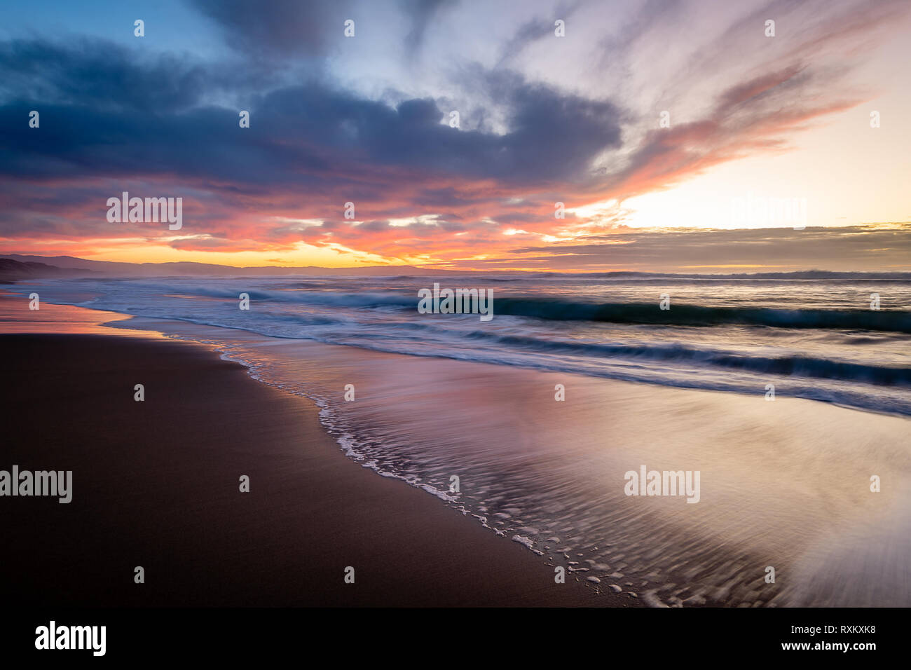 Sunset over Monterey, California Stock Photo - Alamy