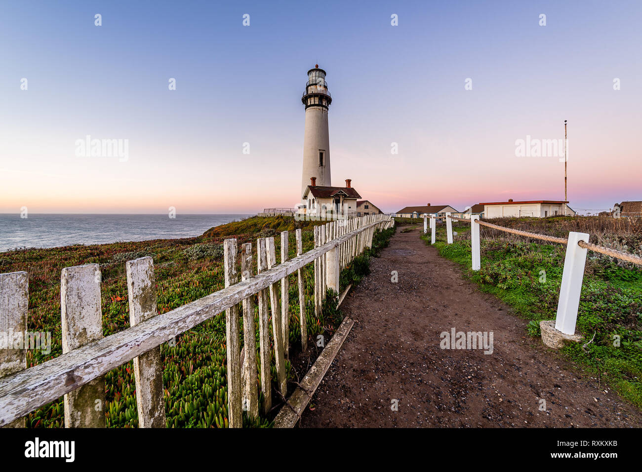 The Pigeon Point Lighthouse at Dawn Stock Photo - Alamy