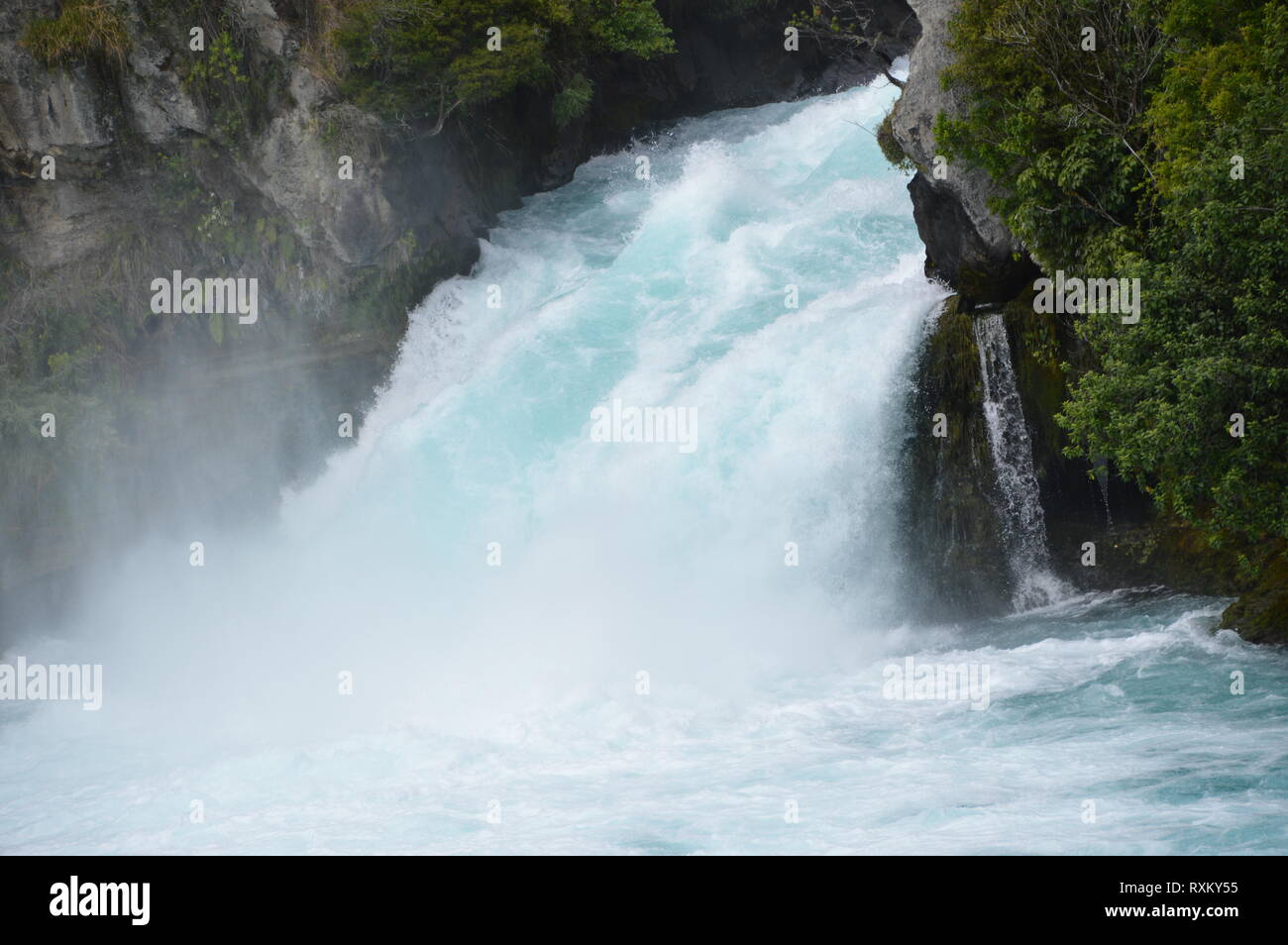 mighty waterfall in the rainforest of New Zealand Stock Photo - Alamy