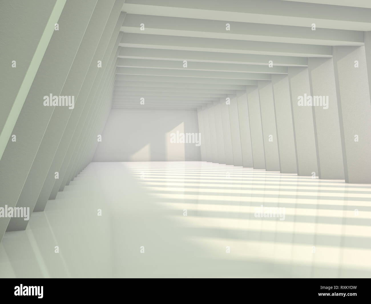 Simple empty room interior with lamps. 3D rendering Stock Photo - Alamy