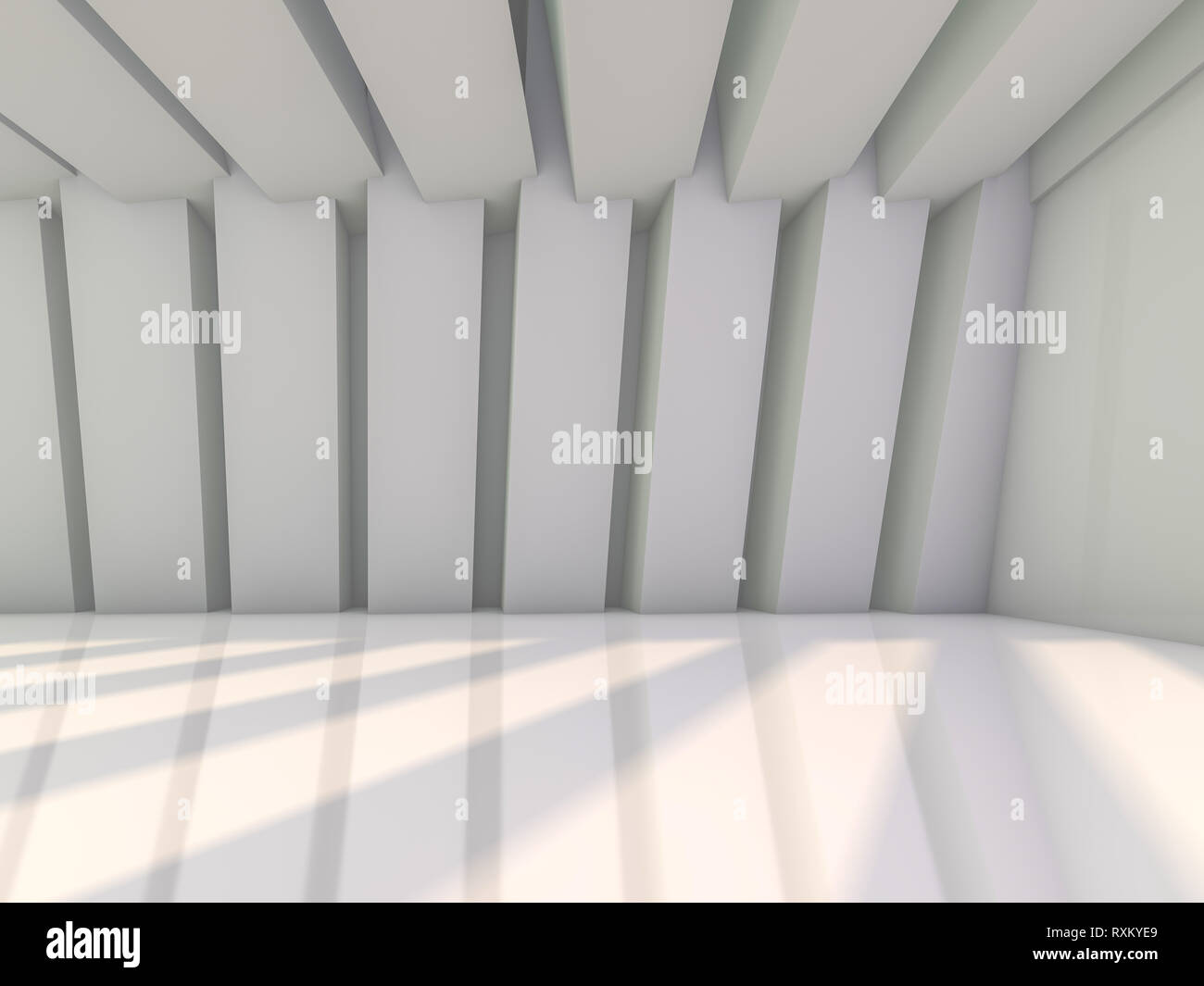 Simple empty room interior with lamps. 3D rendering Stock Photo - Alamy