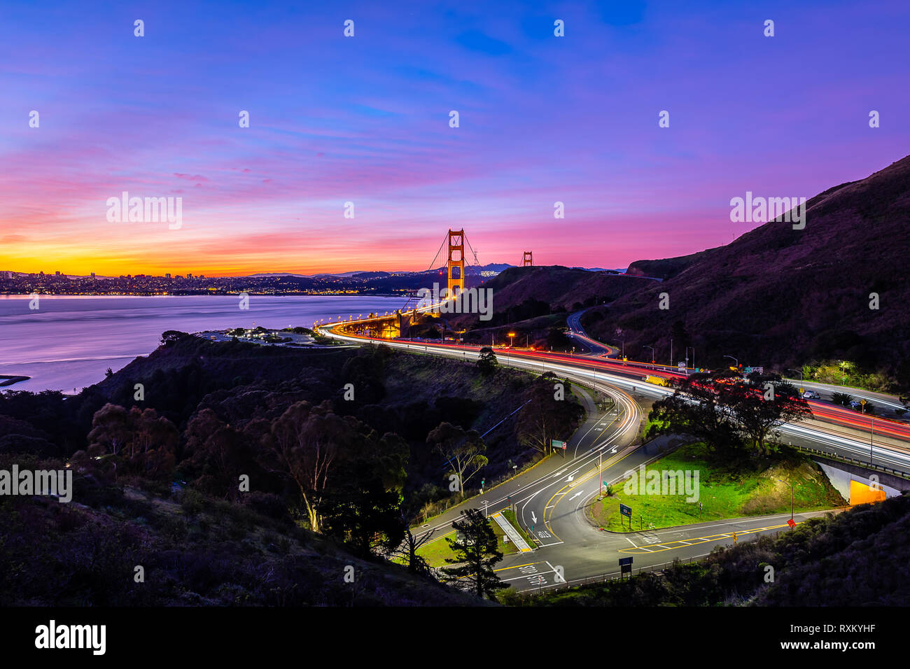 Elevated view of the Golden Gate Bridge Stock Photo - Alamy