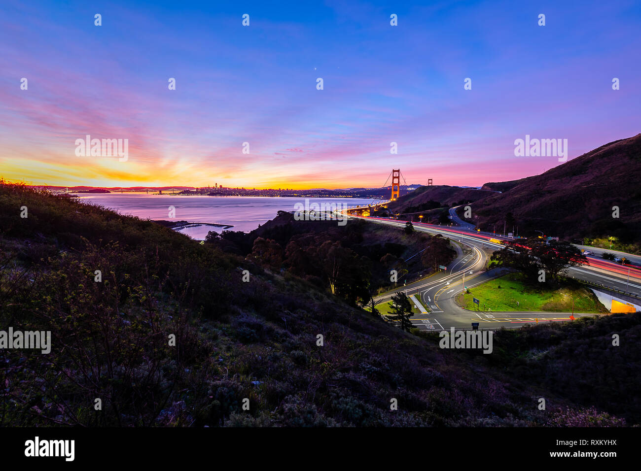 Elevated view of the Golden Gate Bridge Stock Photo - Alamy
