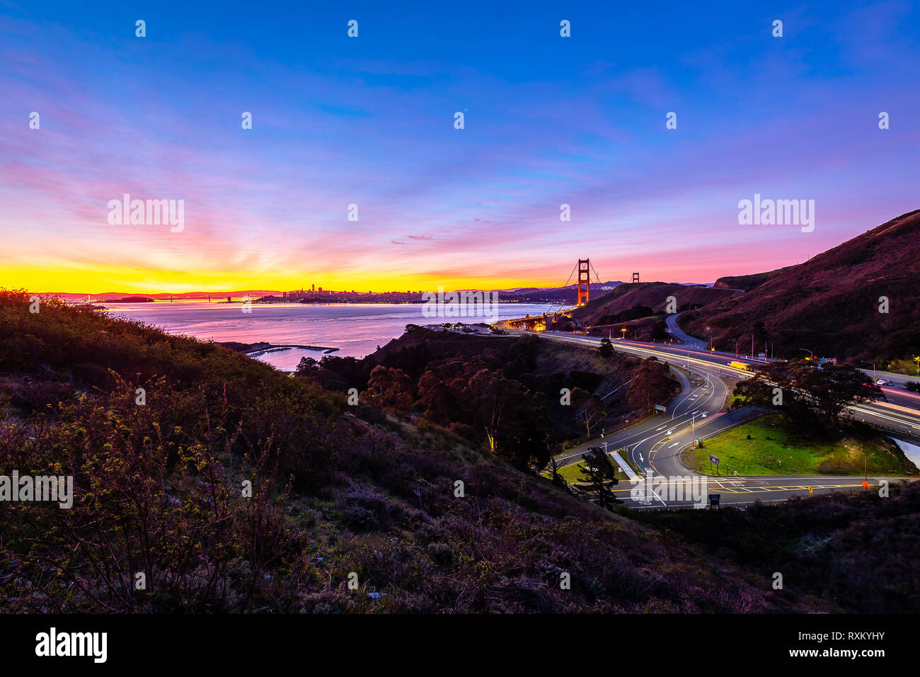 Elevated view of the Golden Gate Bridge Stock Photo - Alamy