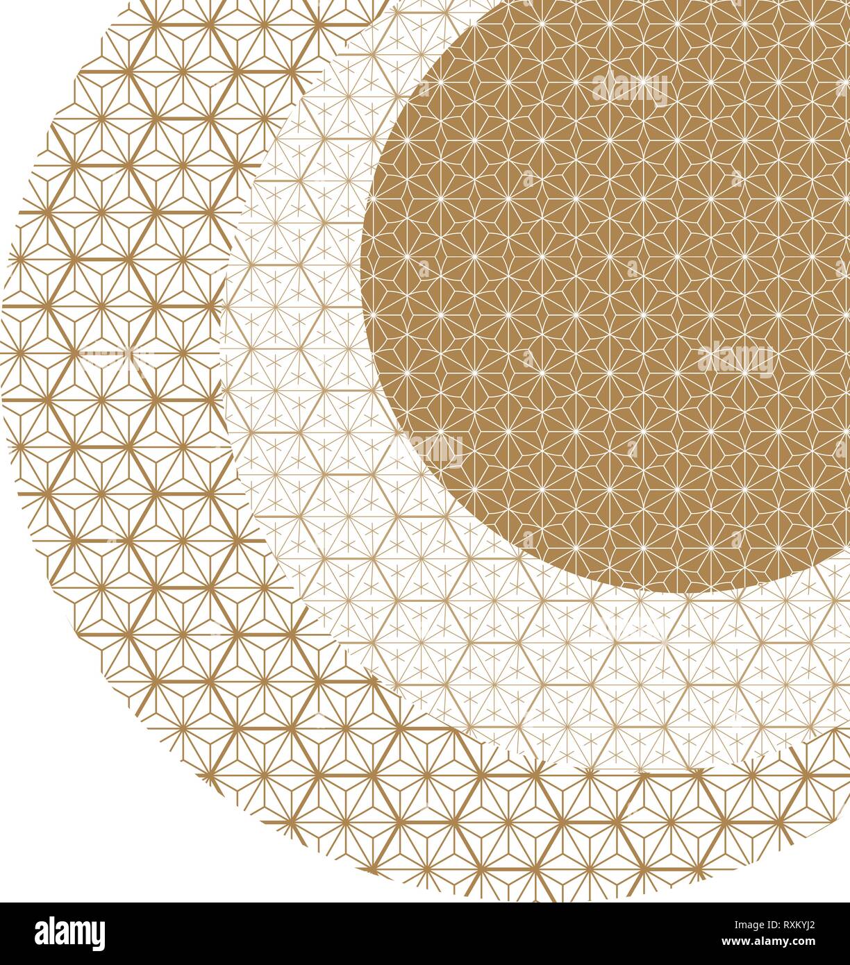 Geometric template vector. Gold Japanese pattern background Stock ...