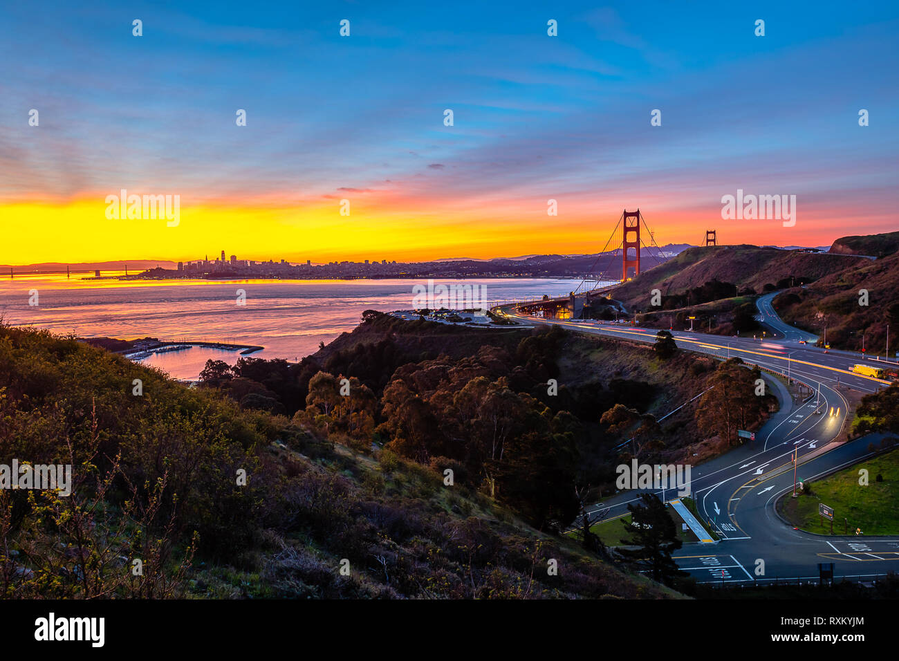 Elevated view of the Golden Gate Bridge Stock Photo - Alamy