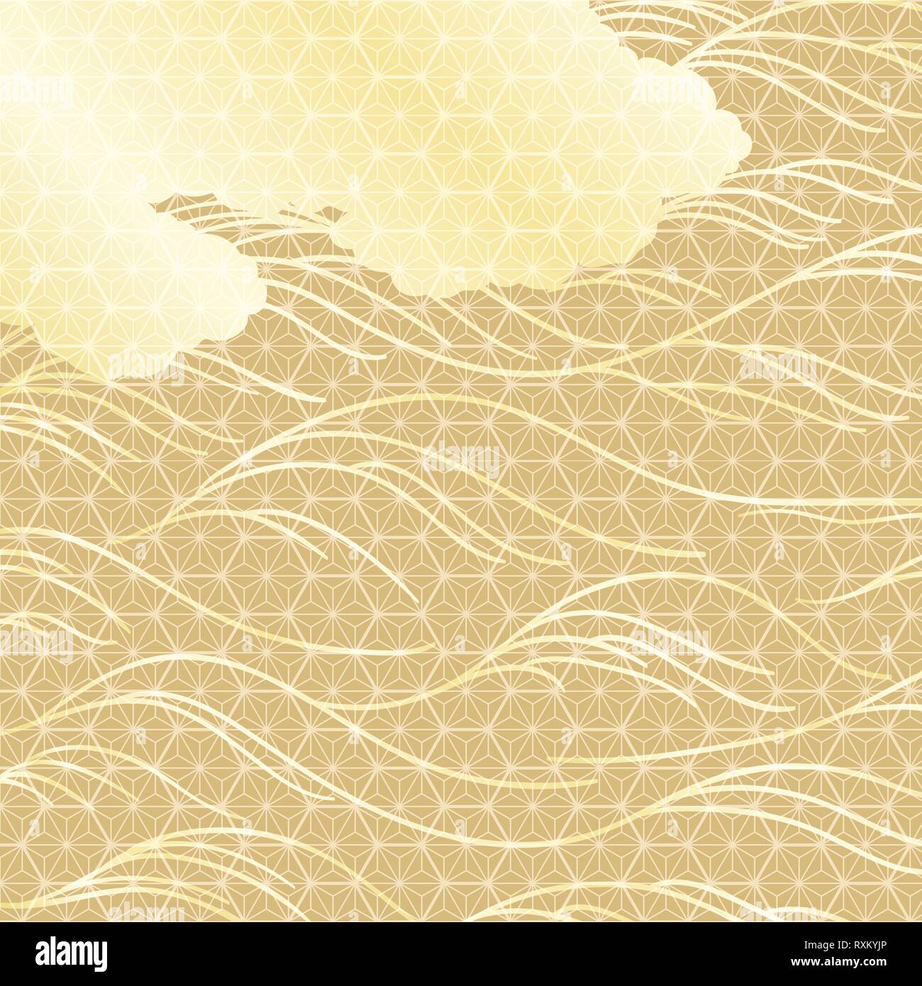 Cloud background vector. Gold wave and cloud template Stock Vector ...
