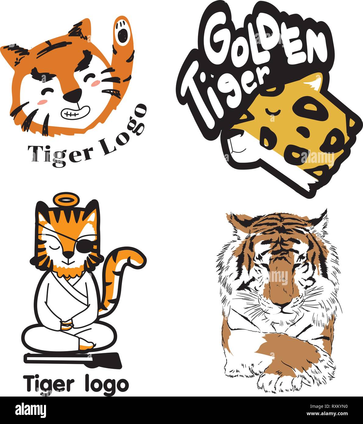 Tiger logo vector. Animal cartoon elements Stock Vector Image & Art - Alamy