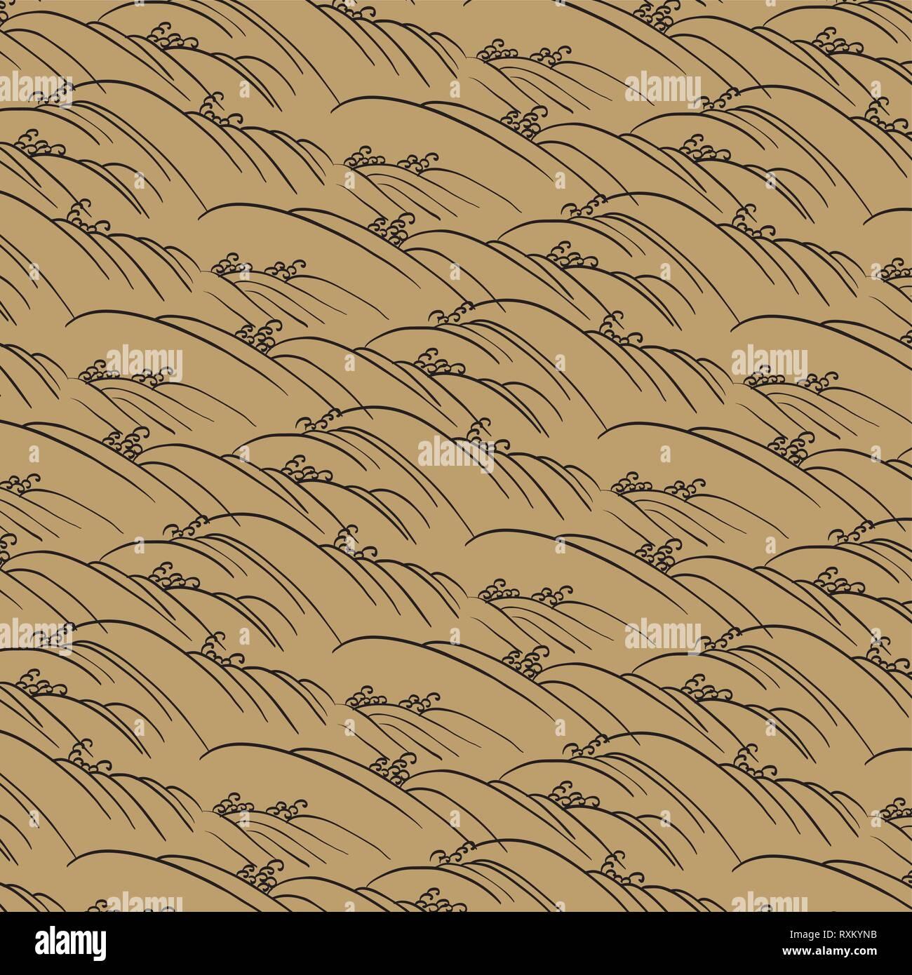 Japanese wave pattern vector. Asian water elements background Stock ...