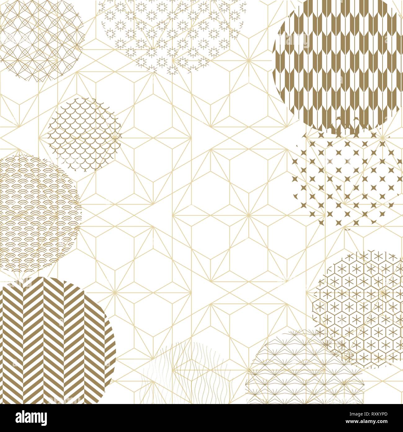 Geometric pattern in Japanese background. Circle shape template vector ...
