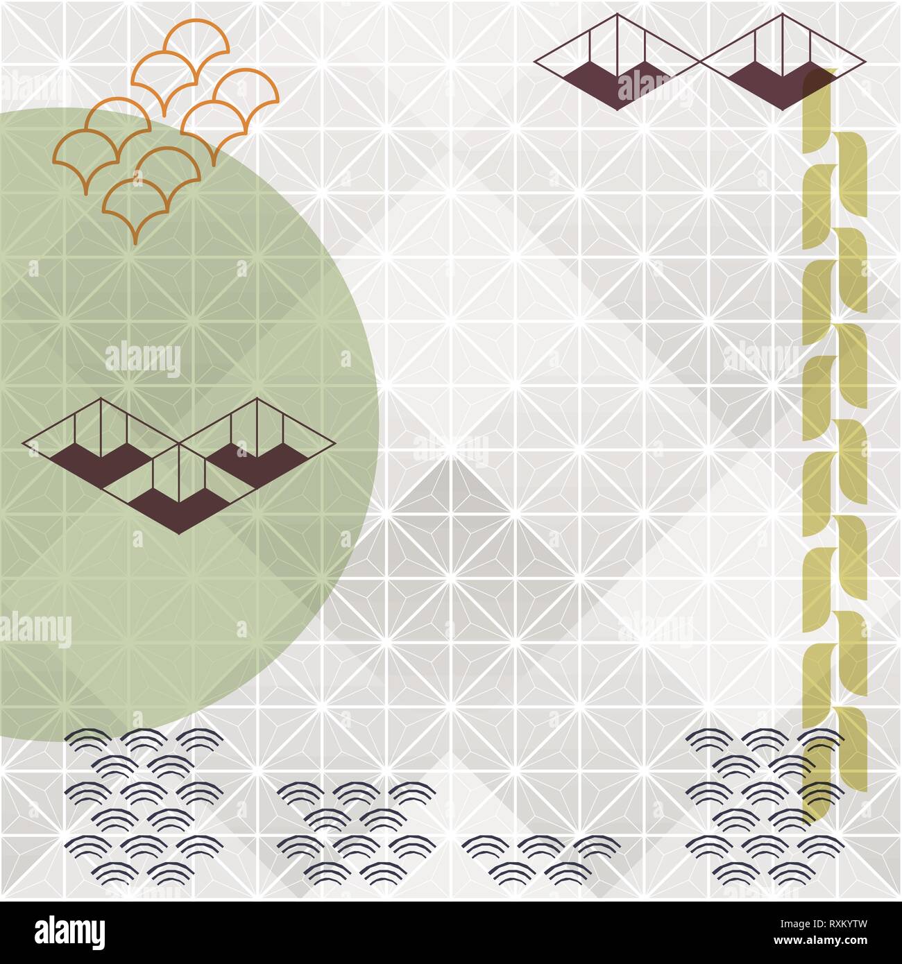 Geometric template with Japanese pattern vector Stock Vector Image ...