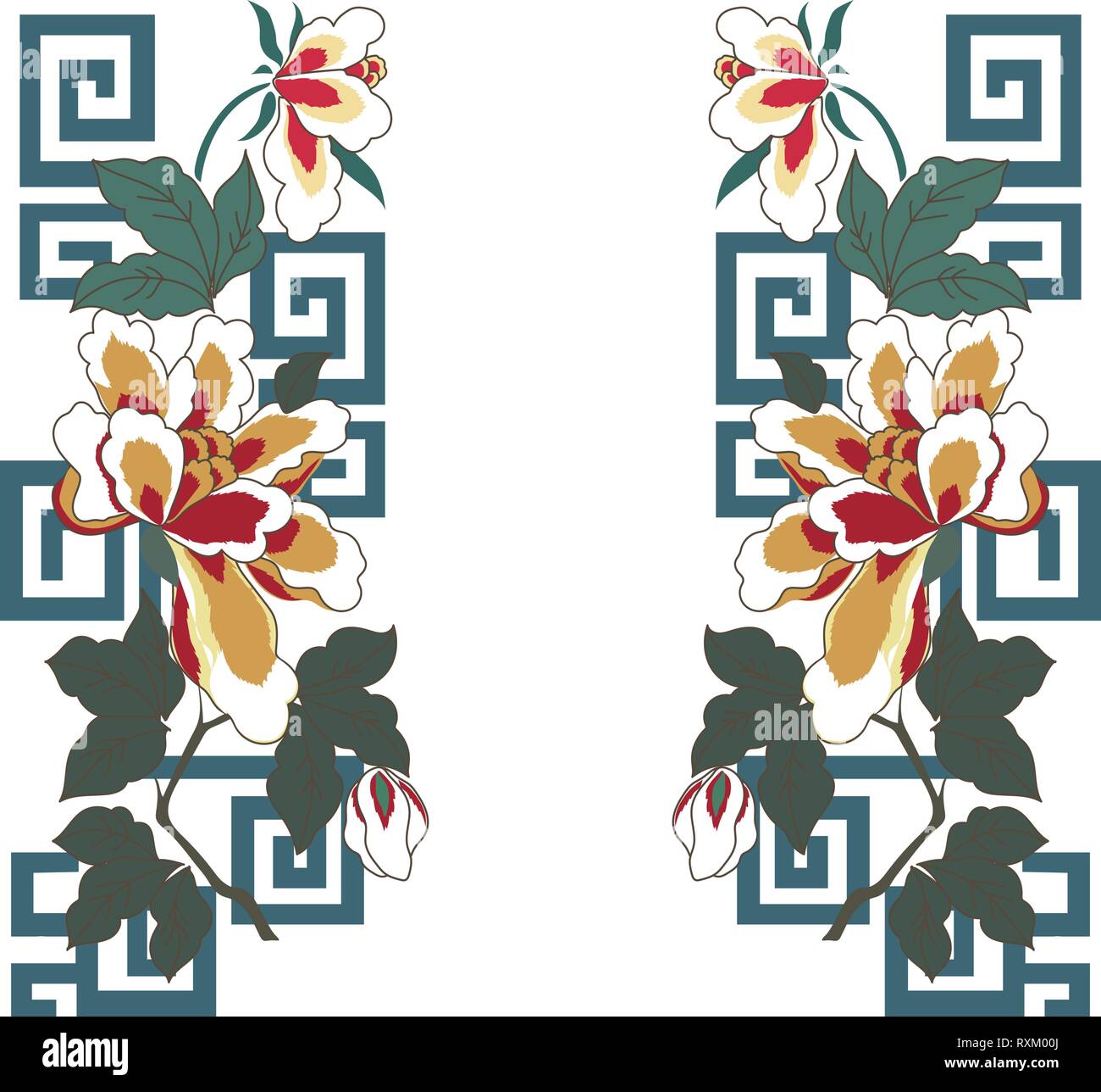 Chinese Flower Pattern High Resolution Stock Photography and Images - Alamy