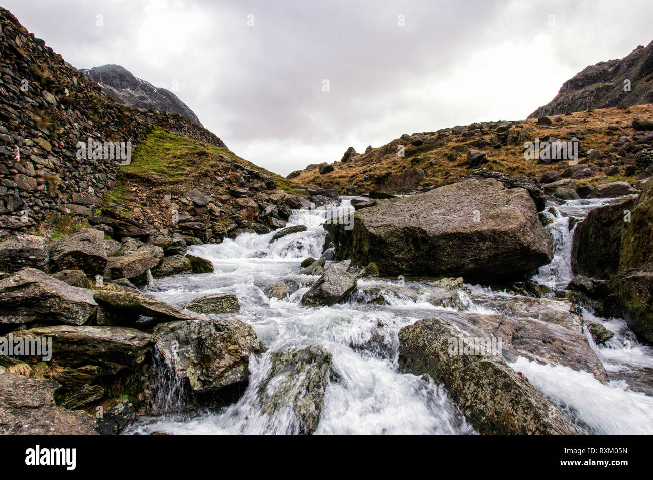 North Wales Mountains, river s and lakes Stock Photo - Alamy