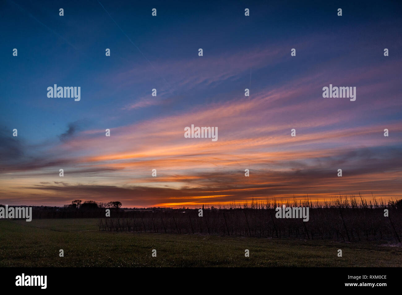 Sunset over East Flanders Stock Photo - Alamy