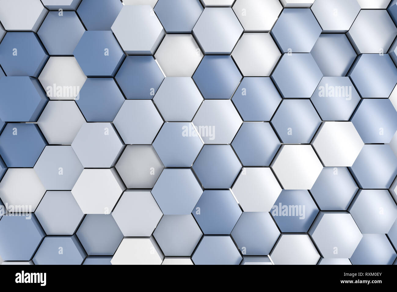 3d rendering, white hexagon pillar Stock Photo - Alamy