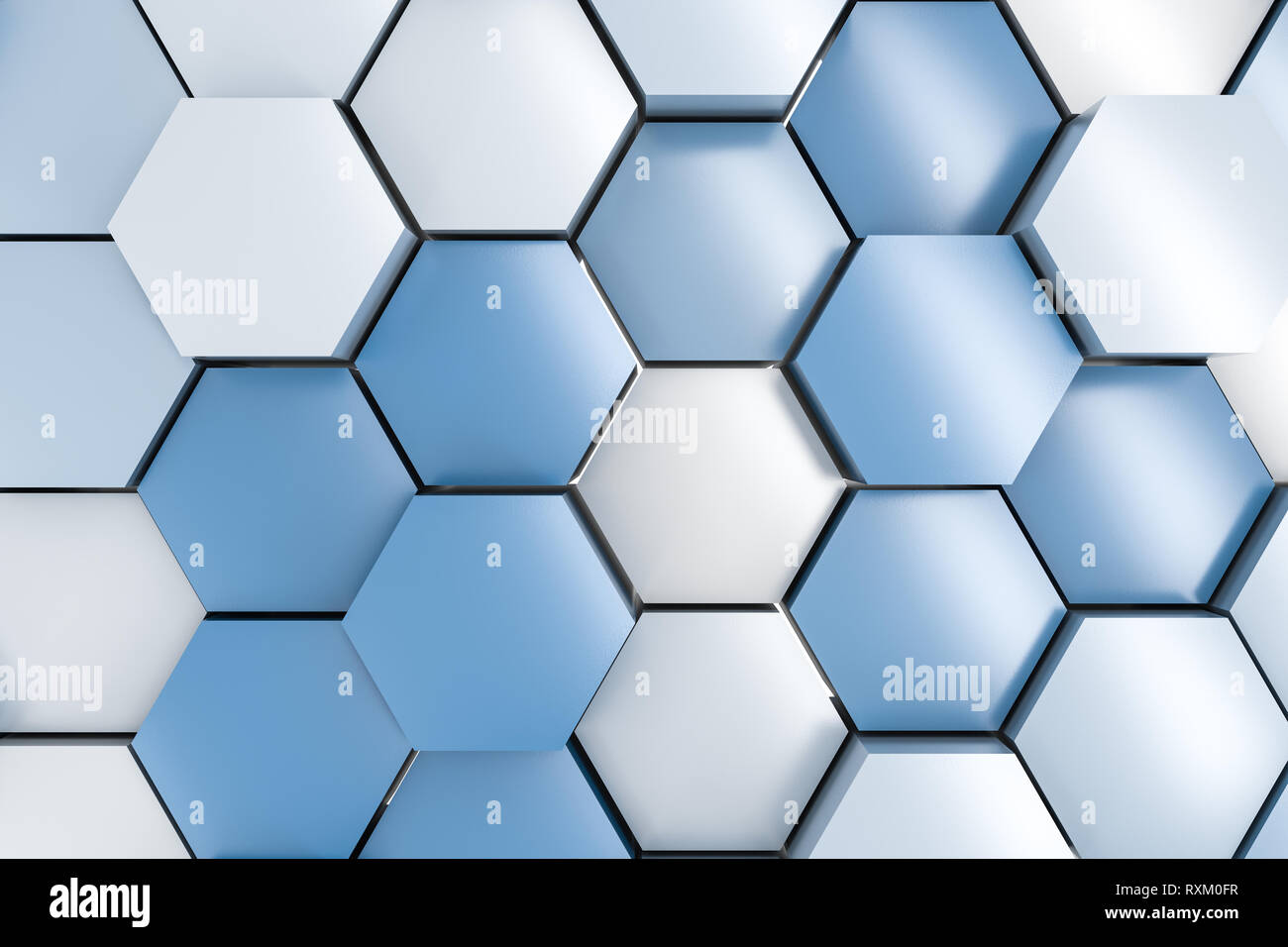 3d rendering, white hexagon pillar Stock Photo - Alamy