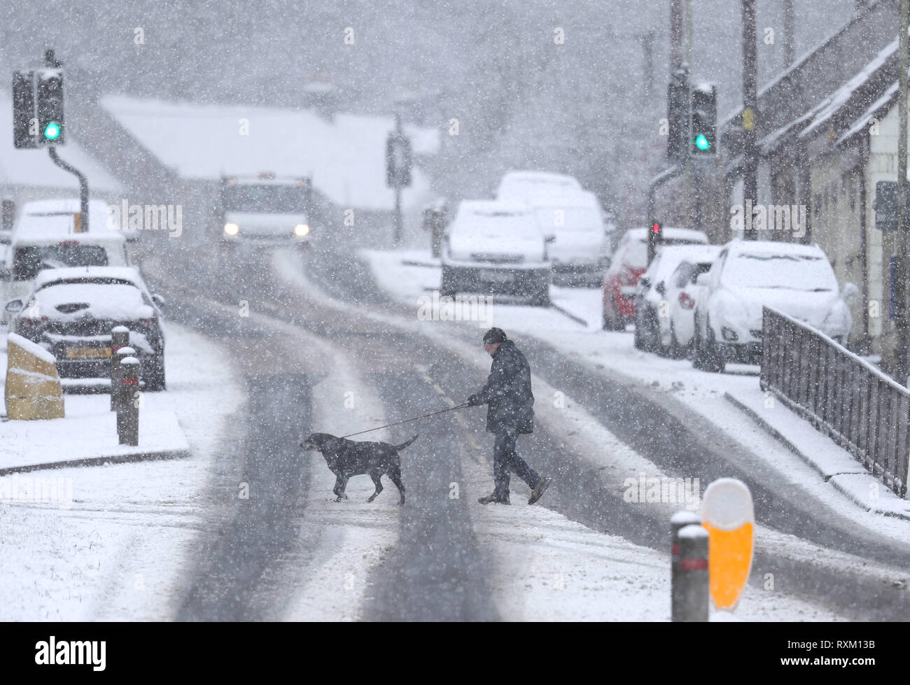 Snowy conditions in Blairingone, Fife, as parts of Britain are waking ...