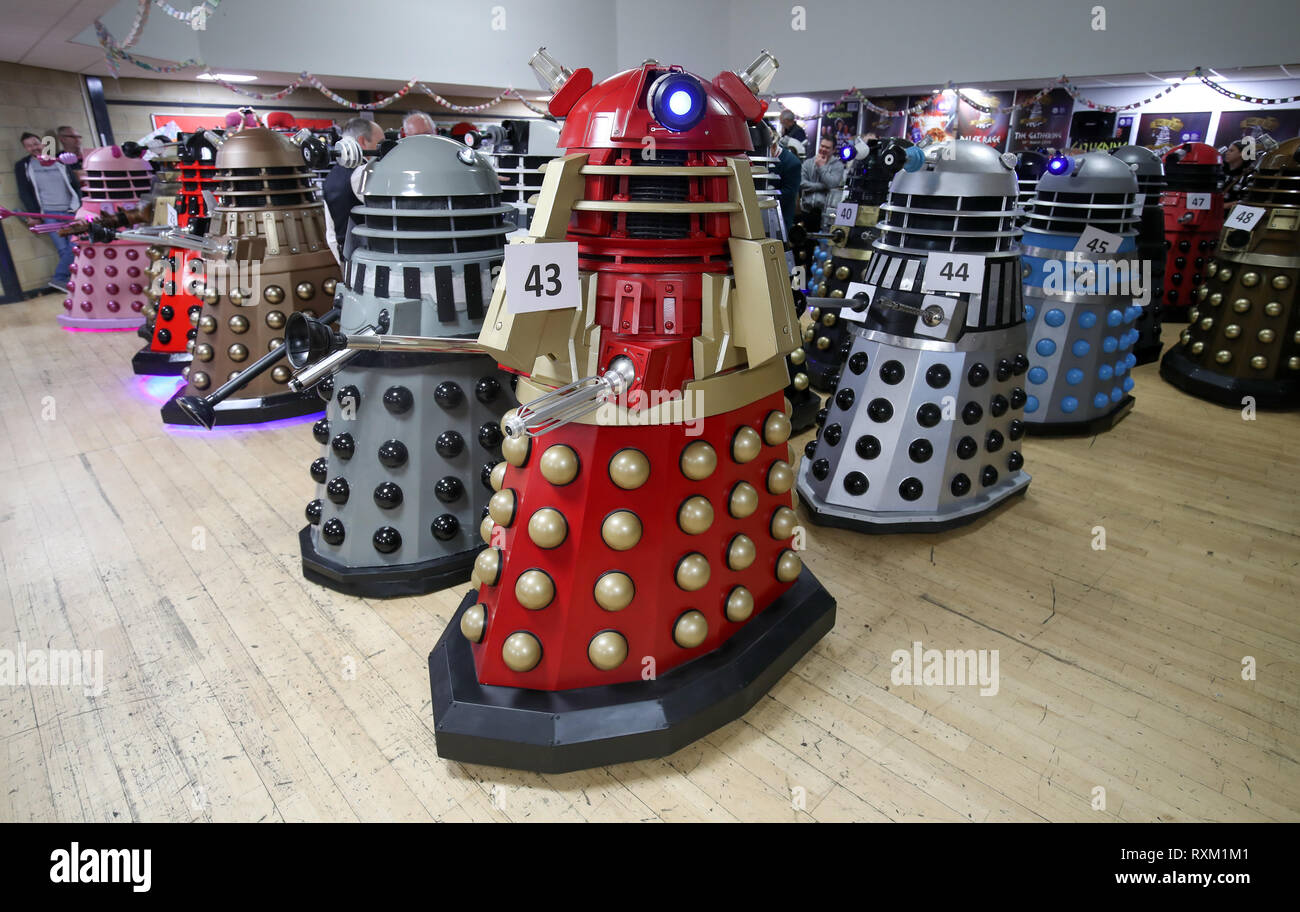 Daleks are gathered together in a holding room prior to a world record ...