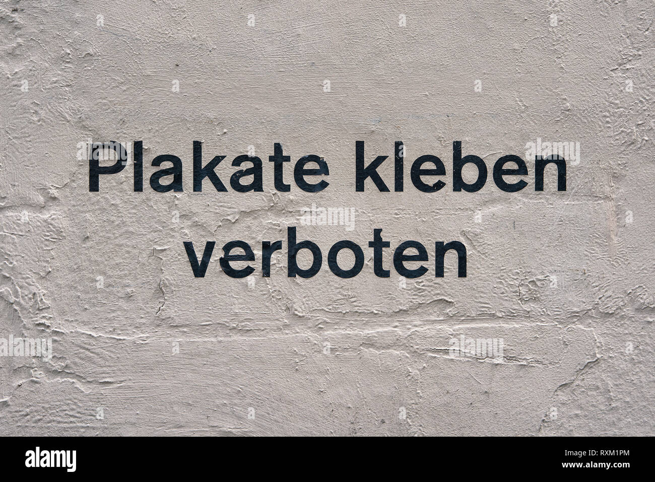 Posters sticking prohibited Stock Photo - Alamy