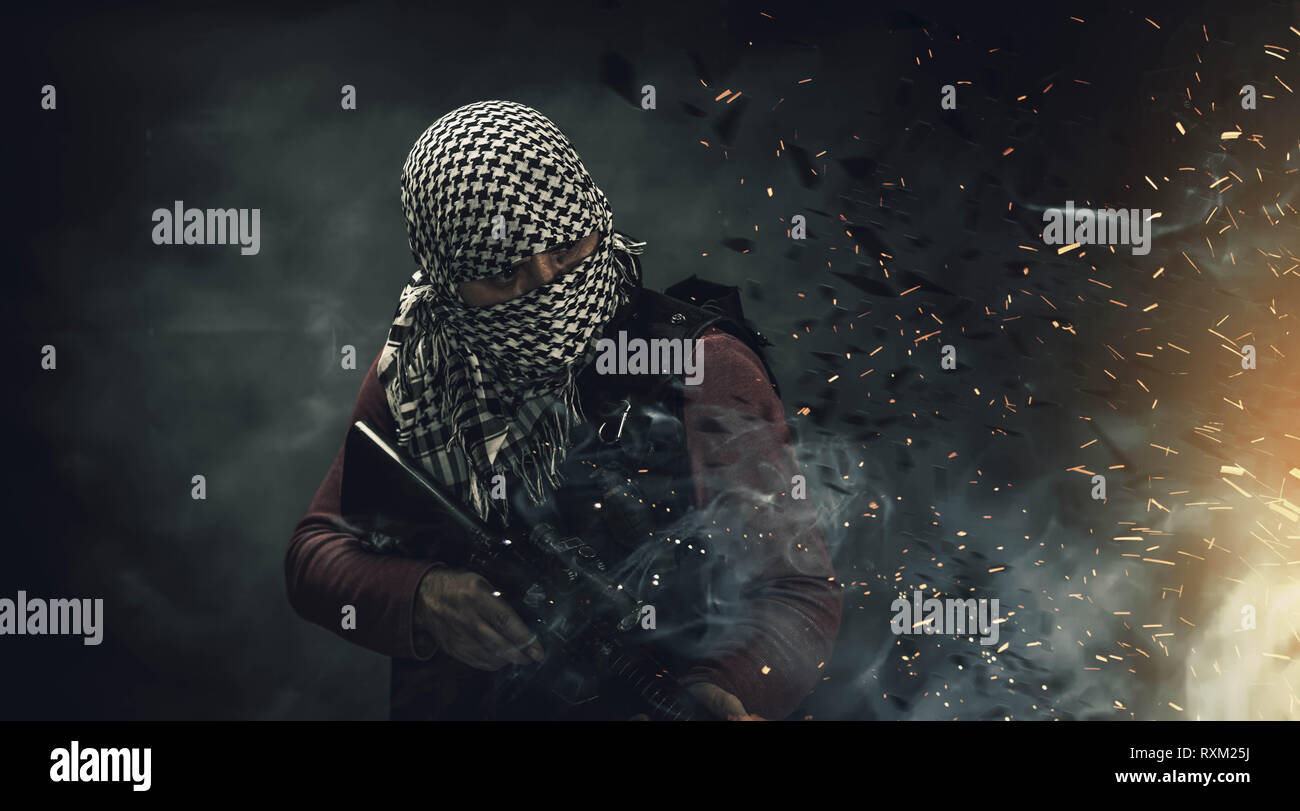 rebel militant terrorist guerrilla concept Stock Photo - Alamy