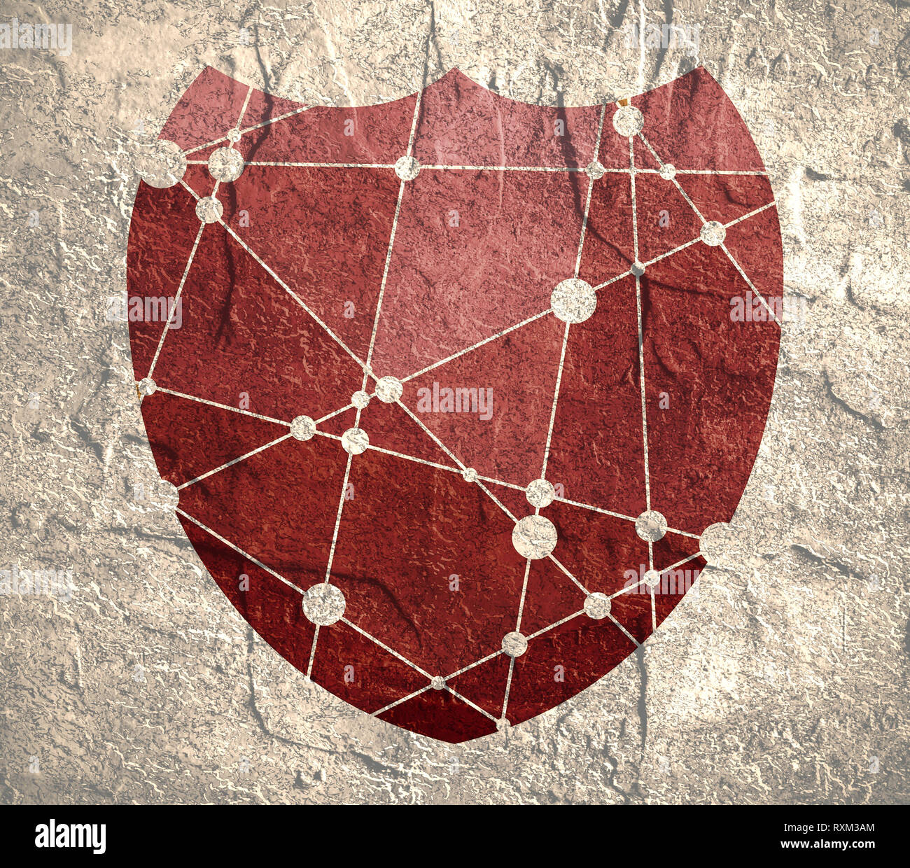 Shield low poly style. Security emblem Stock Photo - Alamy