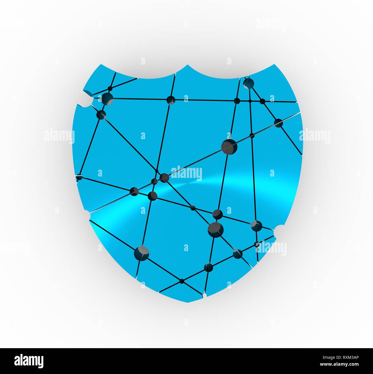 Shield low poly style. Security emblem Stock Photo - Alamy