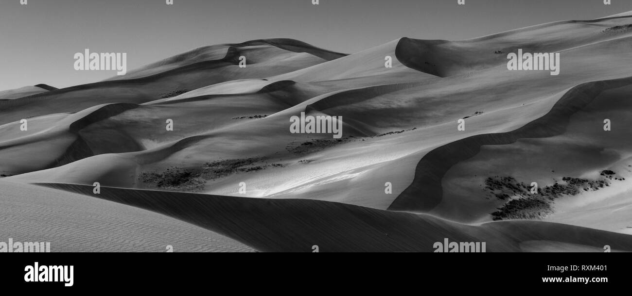 Wind sculpted sand dunes, Great Sand Dunes National Park and Preserve ...