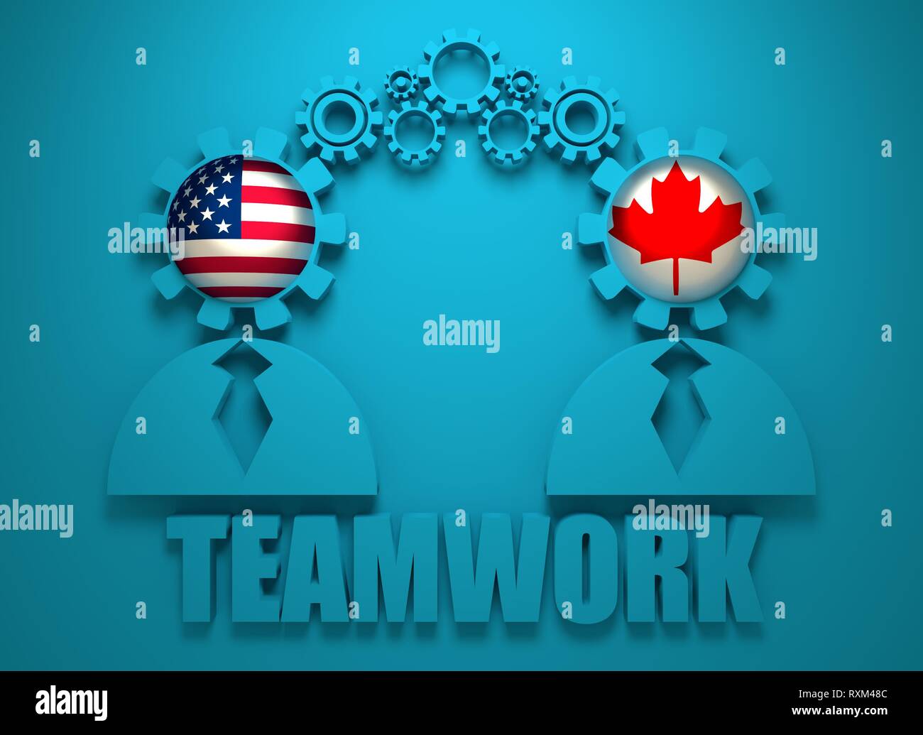 Politic and economic relationship between USA and Canada Stock Photo ...