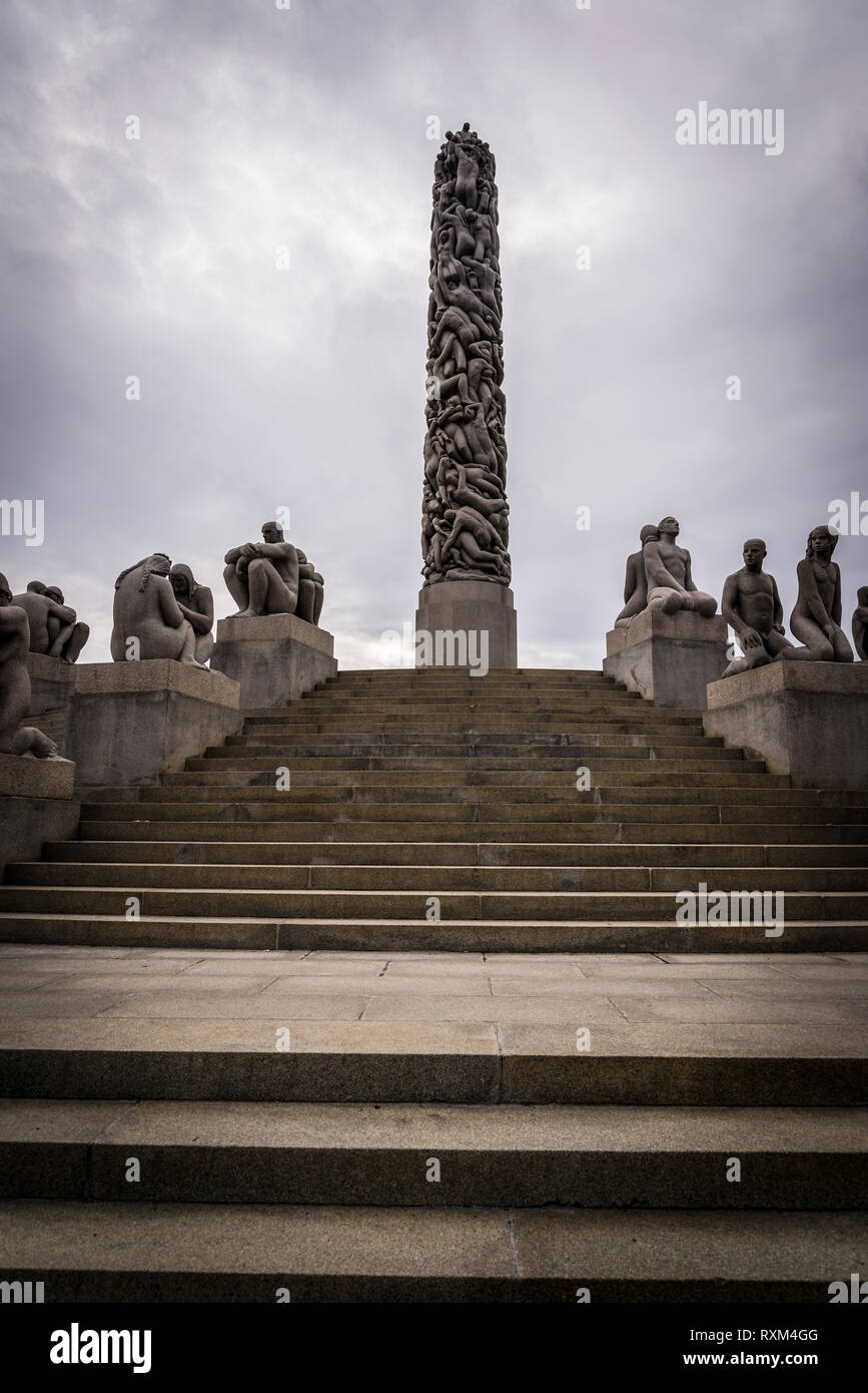 Vigeland Sculpture Park, The monolith, Oslo, Norway Stock Photo - Alamy