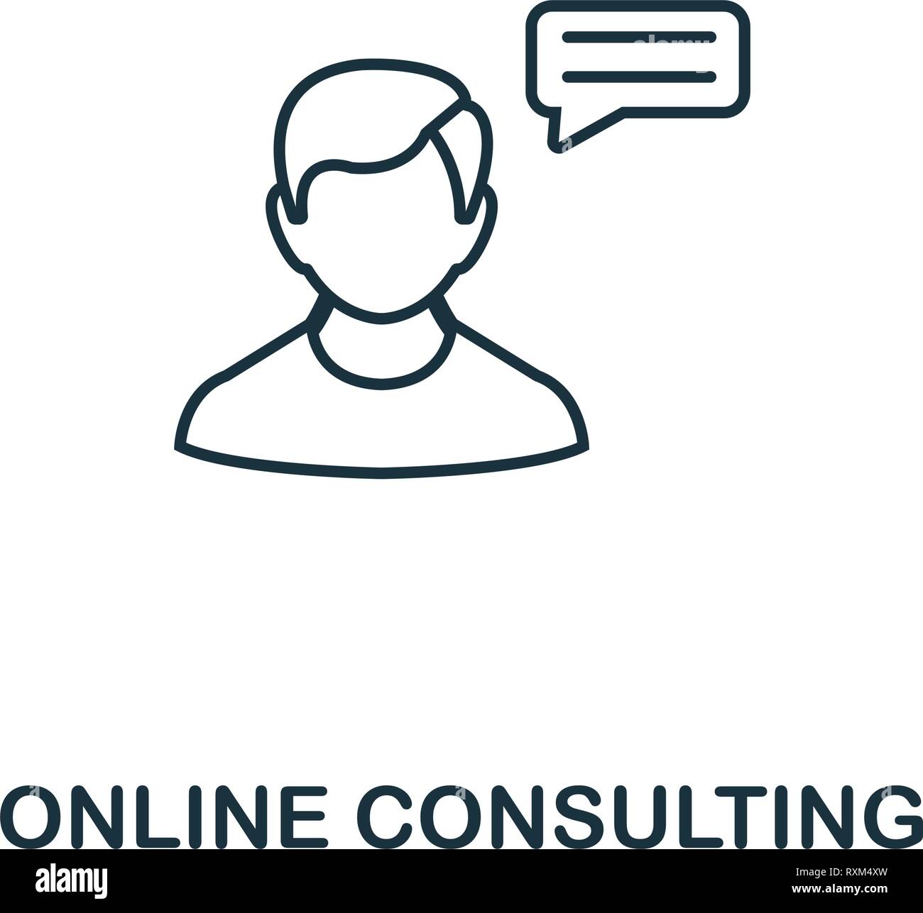 Online Consulting icon thin line style. Symbol from online marketing ... Online Consulting icon thin line style. Symbol from online marketing ...