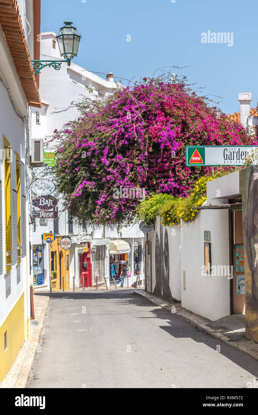 Lagos, Portugal - April, 18, 2017:Street view ancient center of Lagos ...