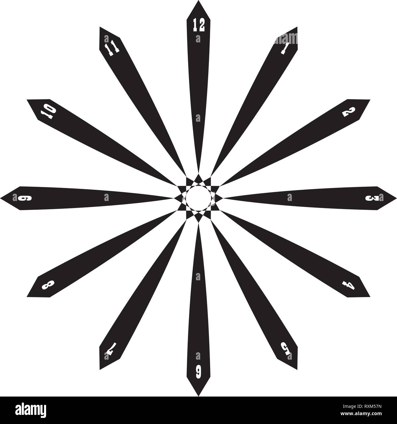 Clock dial with black arrow hours on transparent background arabesque ...