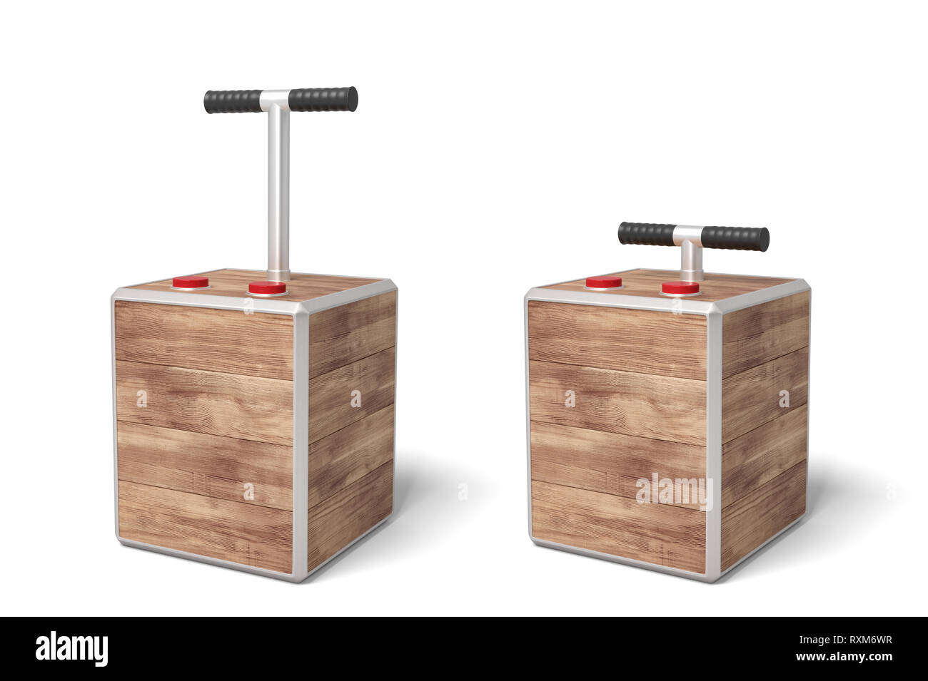 3d rendering of two tnt detonator boxes isolated on white background ...