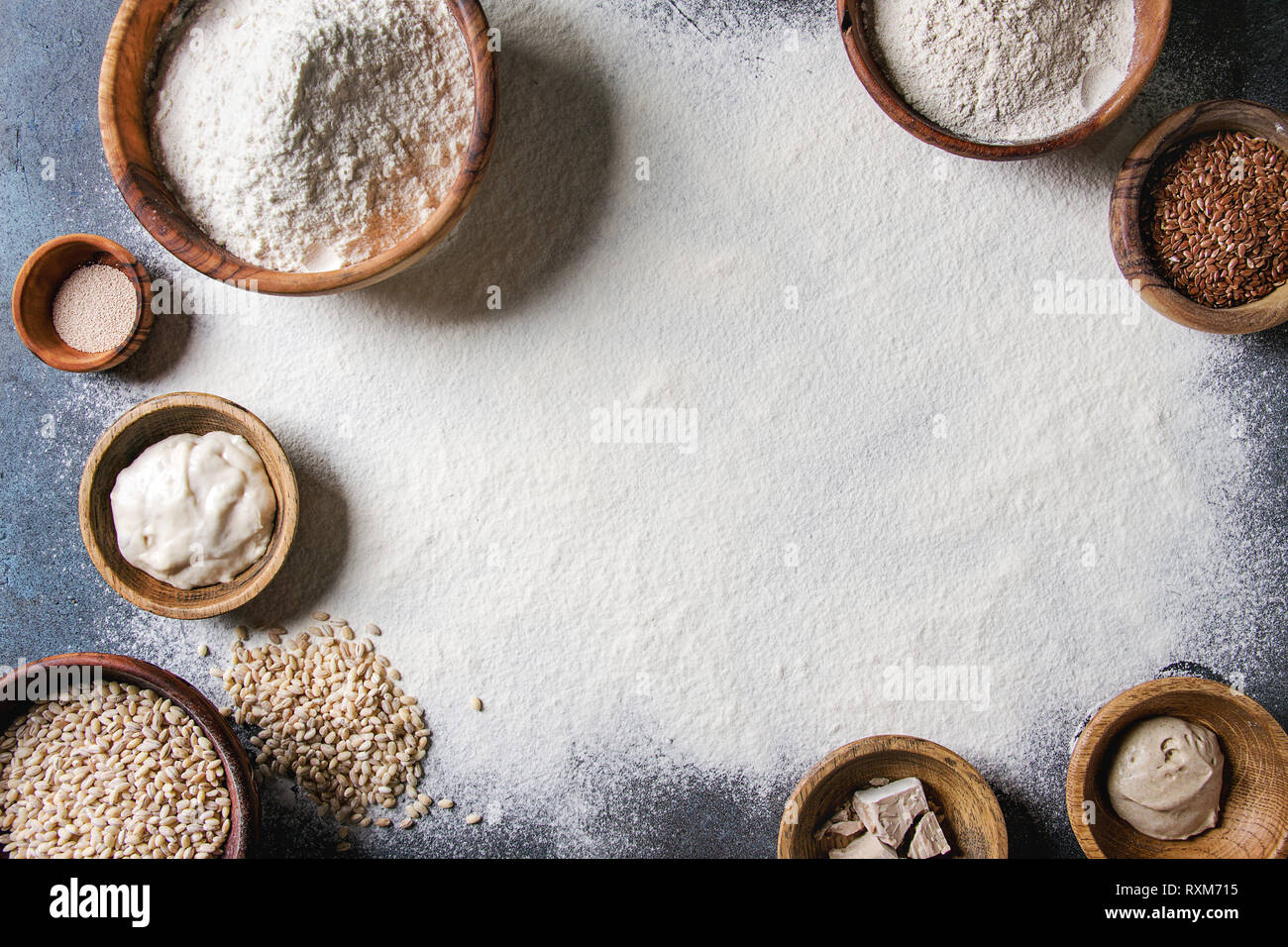 Variety of flour and grains Stock Photo - Alamy